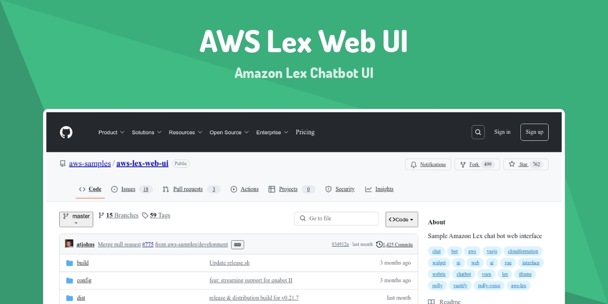 Aws Lex Web Ui Amazon Lex Chatbot Ui Made With Vuejs