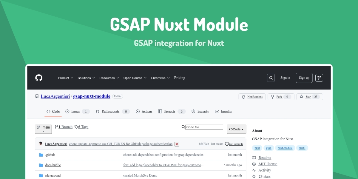 GSAP Nuxt Module - GSAP integration for Nuxt - Made with Vue.js