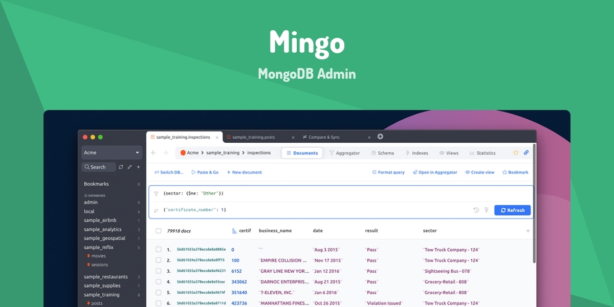 Mingo - MongoDB Admin - Made with Vue.js