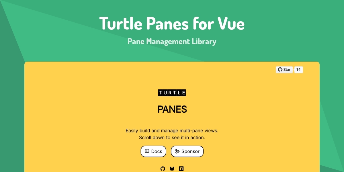 Turtle Panes for Vue - Pane Management Library - Made with Vue.js