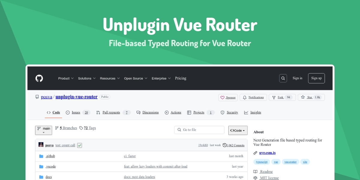 Unplugin Vue Router File Based Typed Routing For Vue Router Made With Vuejs