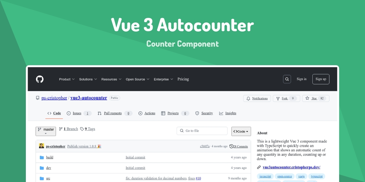 Vue 3 Autocounter - Counter Component - Made with Vue.js