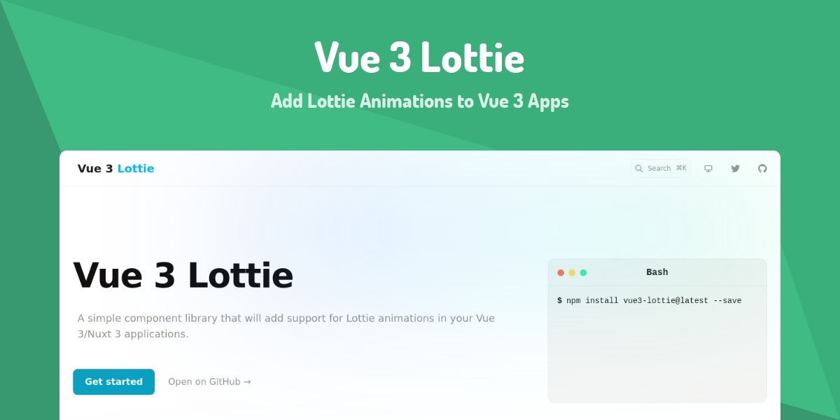 Vue 3 Lottie - Add Lottie Animations to Vue 3 Apps - Made with Vue.js