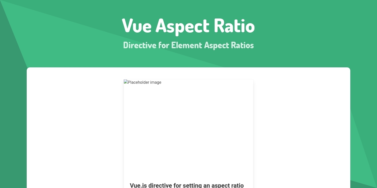 Vue Aspect Ratio Directive For Element Aspect Ratios Made With Vue Js