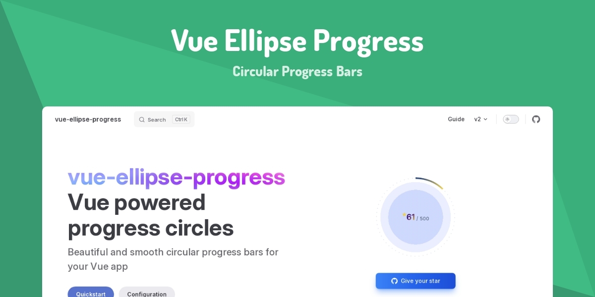 Vue Ellipse Progress - Circular Progress Bars - Made with Vue.js