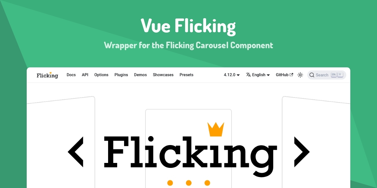 Vue Flicking Wrapper For The Flicking Carousel Component Made With Vuejs