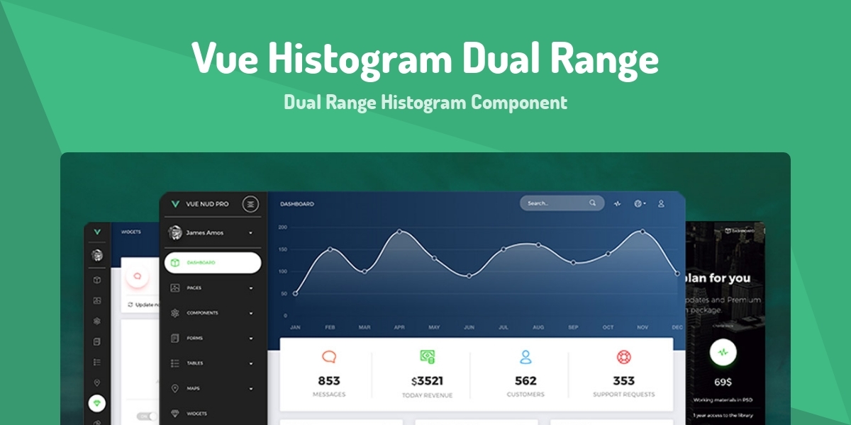Vue Histogram Dual Range - Dual Range Histogram Component - Made with Vue.js