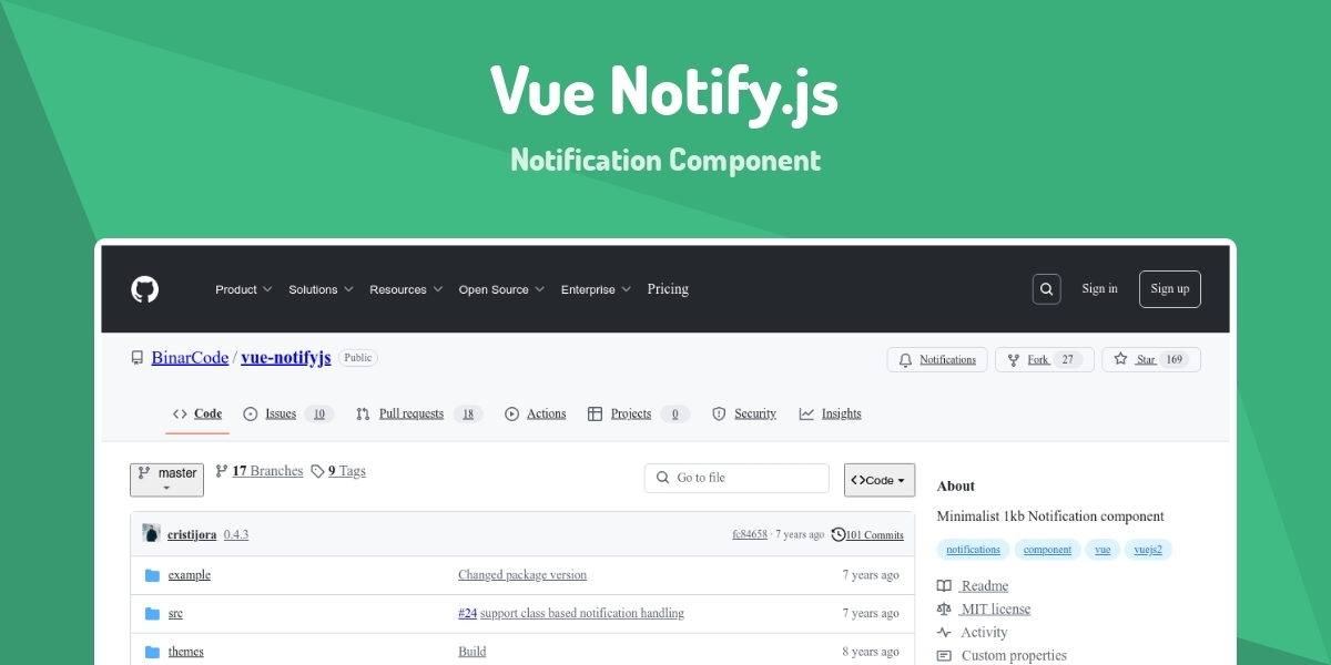 Vue Notify.js - Notification Component - Made with Vue.js