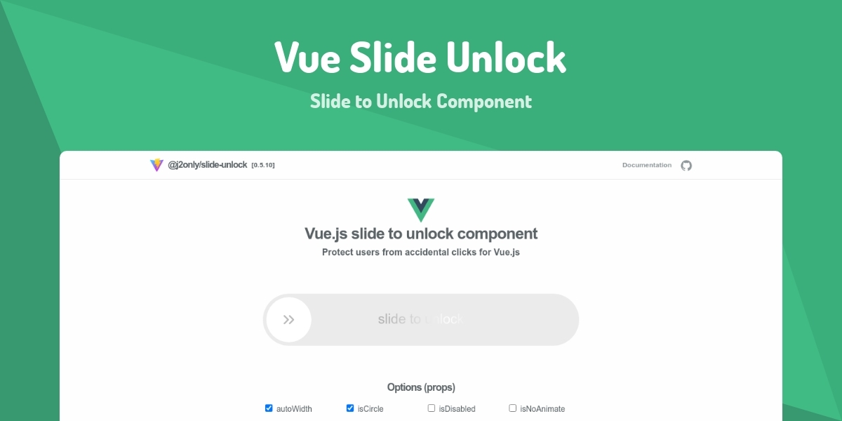 Vue Slide Unlock - Slide to Unlock Component - Made with Vue.js