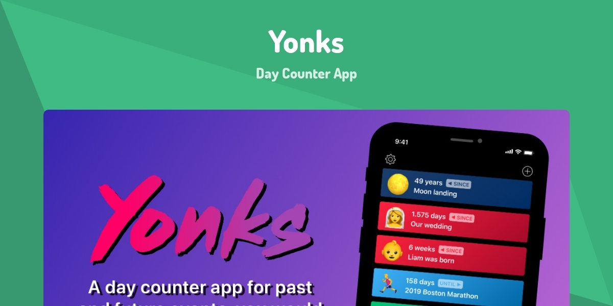 Yonks - Day Counter App - Made with Vue.js