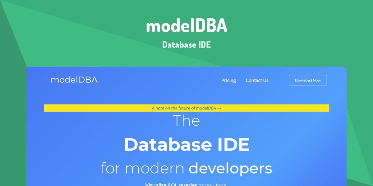 modelDBA - Database IDE - Made with Vue.js