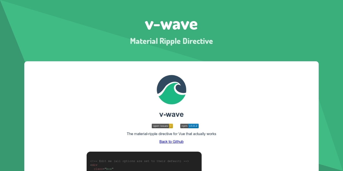 v-wave - Material Ripple Directive - Made with Vue.js