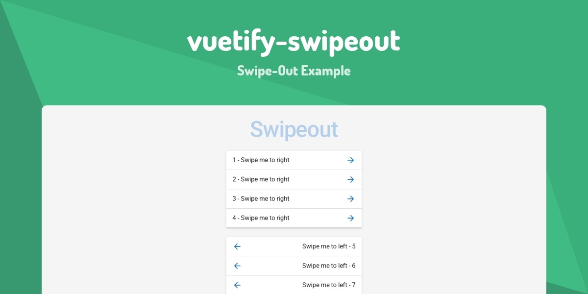 vuetify-swipeout - Swipe-Out Example - Made with Vue.js